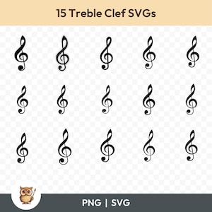 Treble Clef SVG Bundle, Music Clipart, 15 Music Theory Cut Files for ...