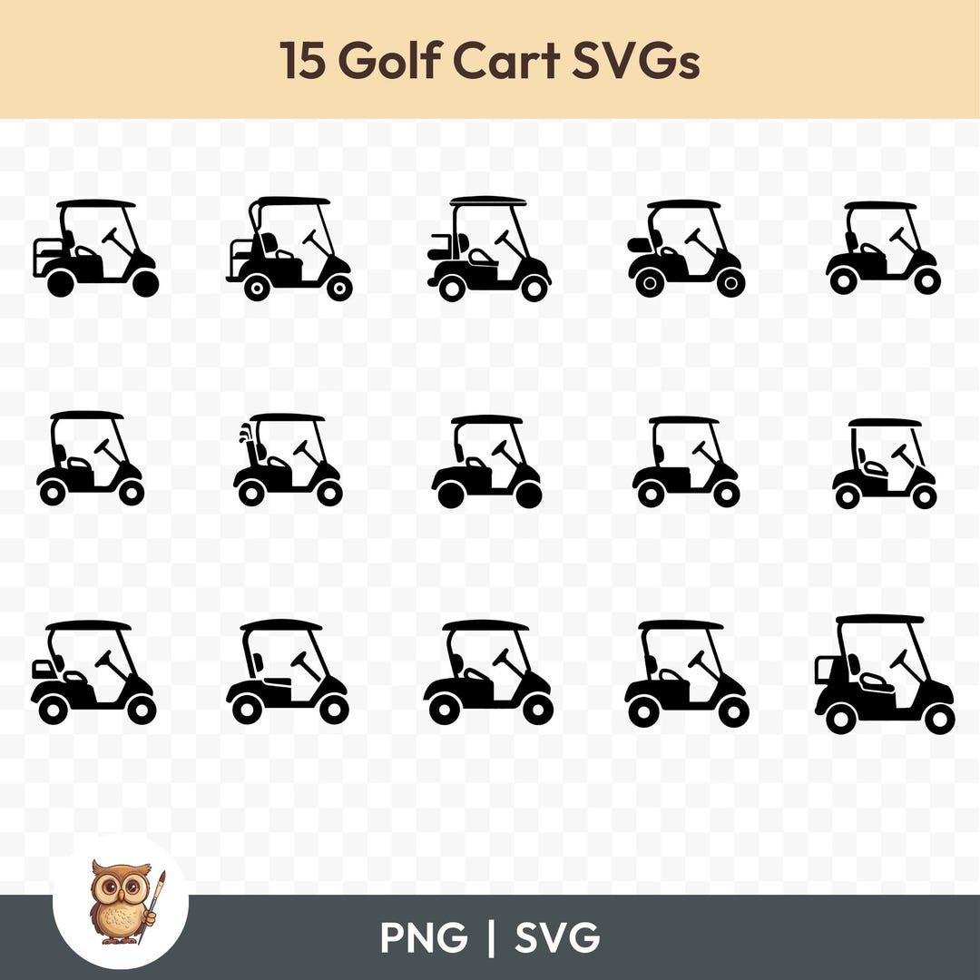 Golf Cart SVG Bundle, Golf Cart Clipart, 15 Golf Cart Cut Files for ...