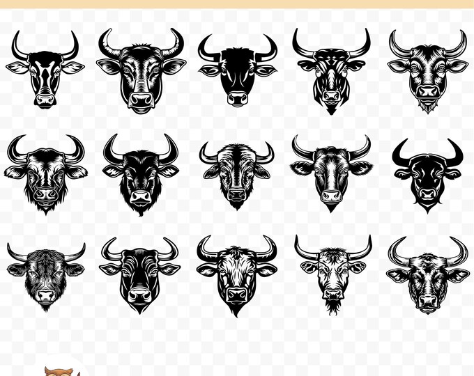 Bull Face Svg, Bull Head Svg, Steer Svg, Ox Svg, Bull Cut File Svg ...