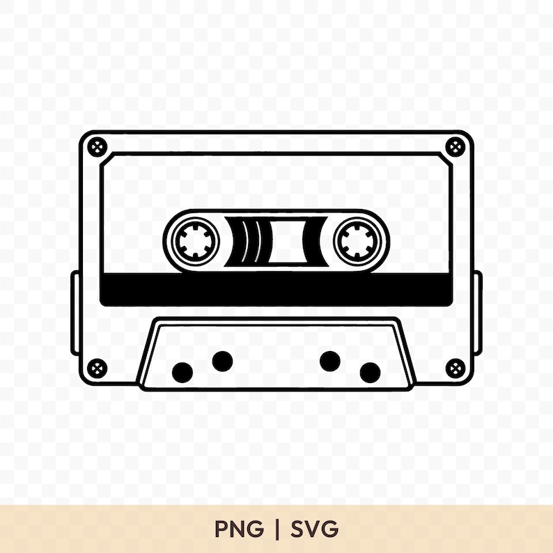 Cassette Tape SVG: Retro Cassette Cut File for Cricut, Tape PNG, Vector ...