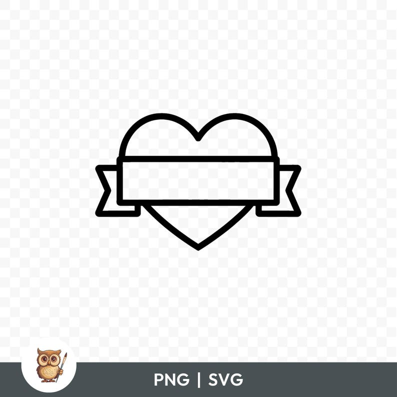Heart With Banner SVG Bundle, Heart Banner Clipart, 15 Heart Cut Files ...