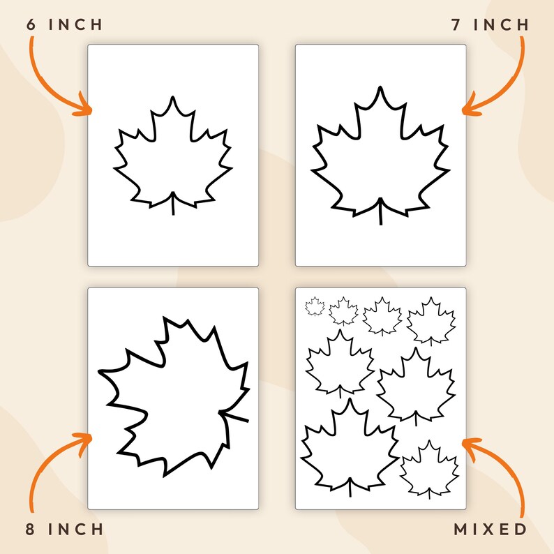Maple Leaf Shape Template Printable PDF: Maple Leaf Cutouts, Tracing ...