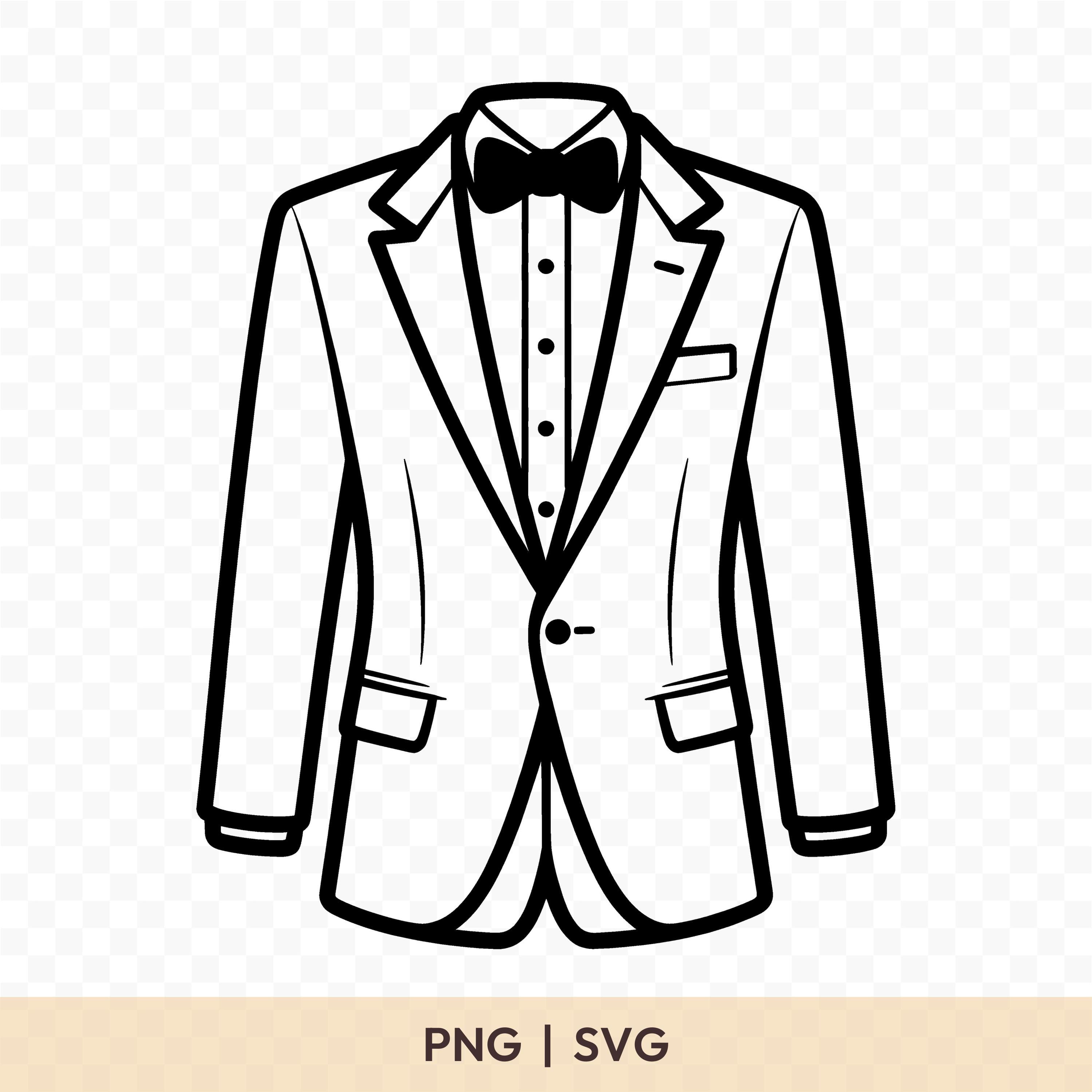 Tuxedo Suit SVG: Tuxedo Cut File, Tuxedo PNG, Tuxedo Silhouette, Tuxedo ...