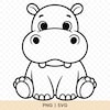 Hippo Face Svg / Dxf / Eps / Png Files. Digital Download. Compatible ...