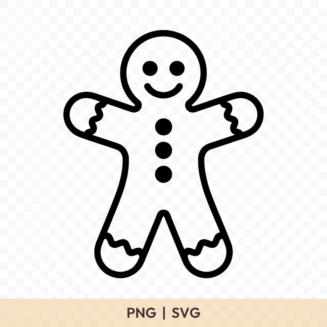 Gingerbread Man SVG: Cut File for Cricut, Silhouette, Digital Download ...