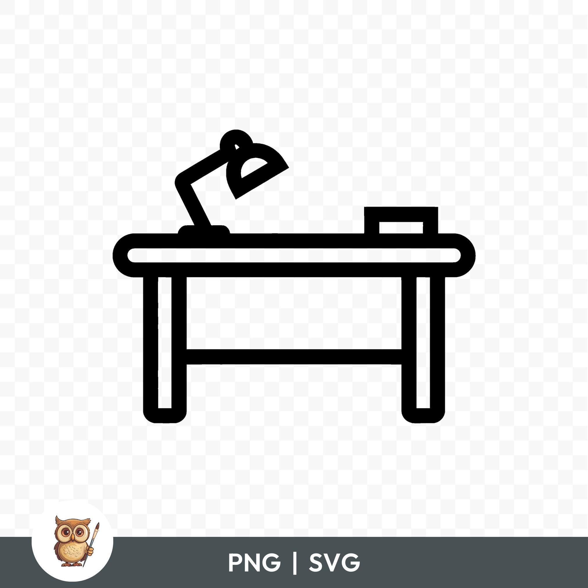 Office Desk Icon SVG Bundle, Office Desk Clipart, 15 Desk Cut Files for ...