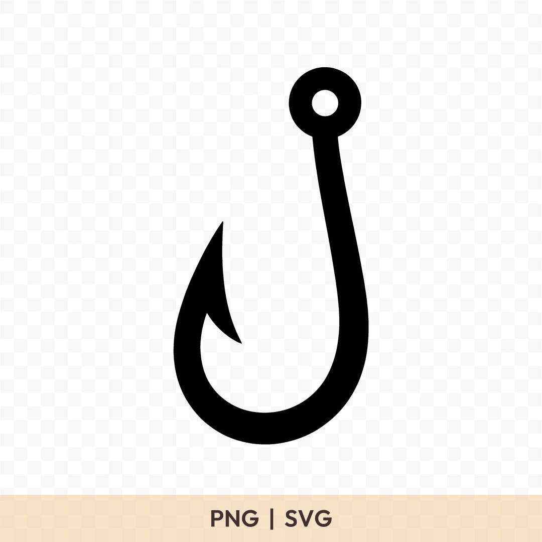 Fish Hook SVG: Fish Hook Cut File, Fish Hook PNG, Fish Hook Silhouette ...