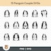 Penguin Couple SVG Bundle, Penguin Couples Clipart, 15 Penguin Couple ...