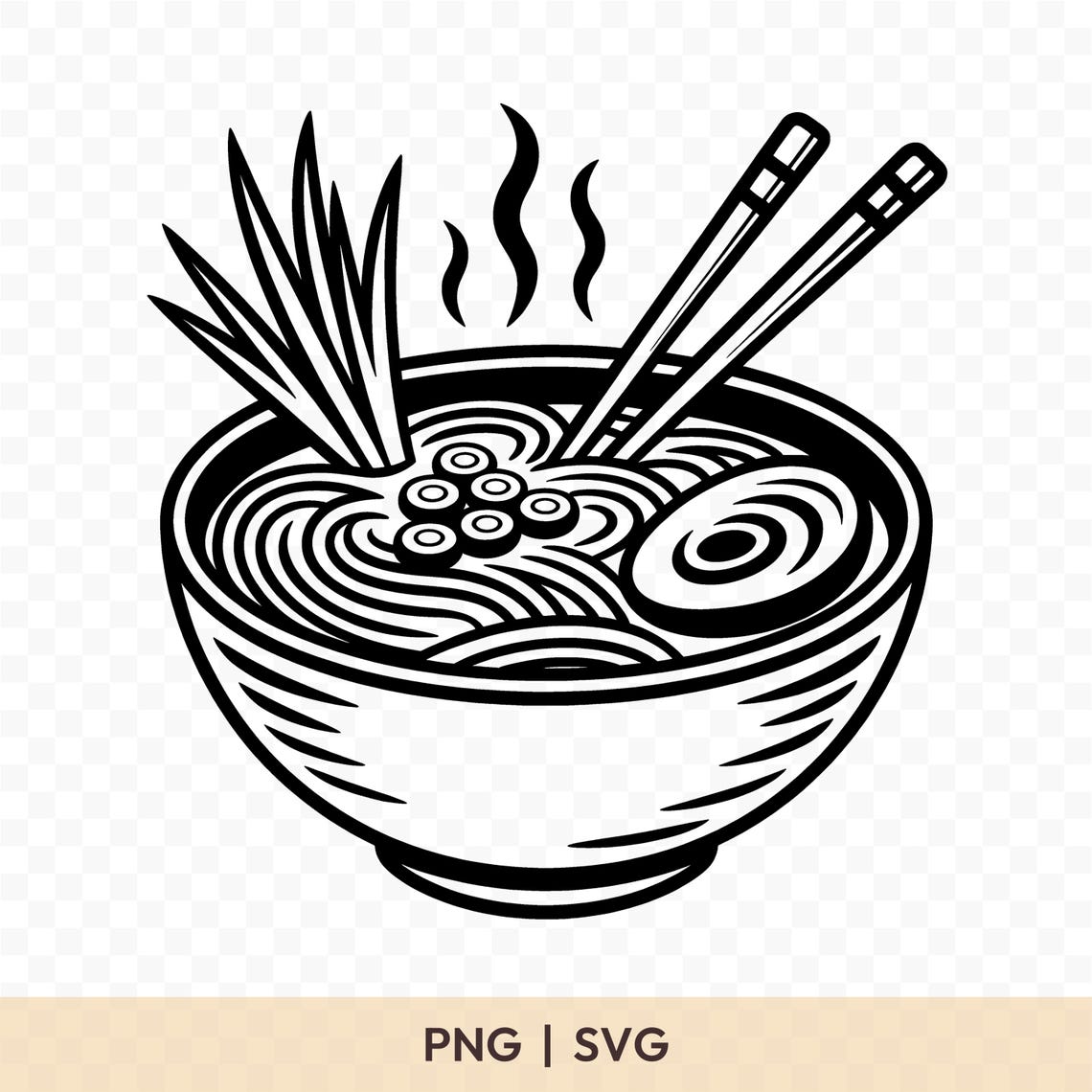 Bowl of Ramen Noodles SVG: Ramen Cut File, Ramen PNG, Ramen Silhouette ...