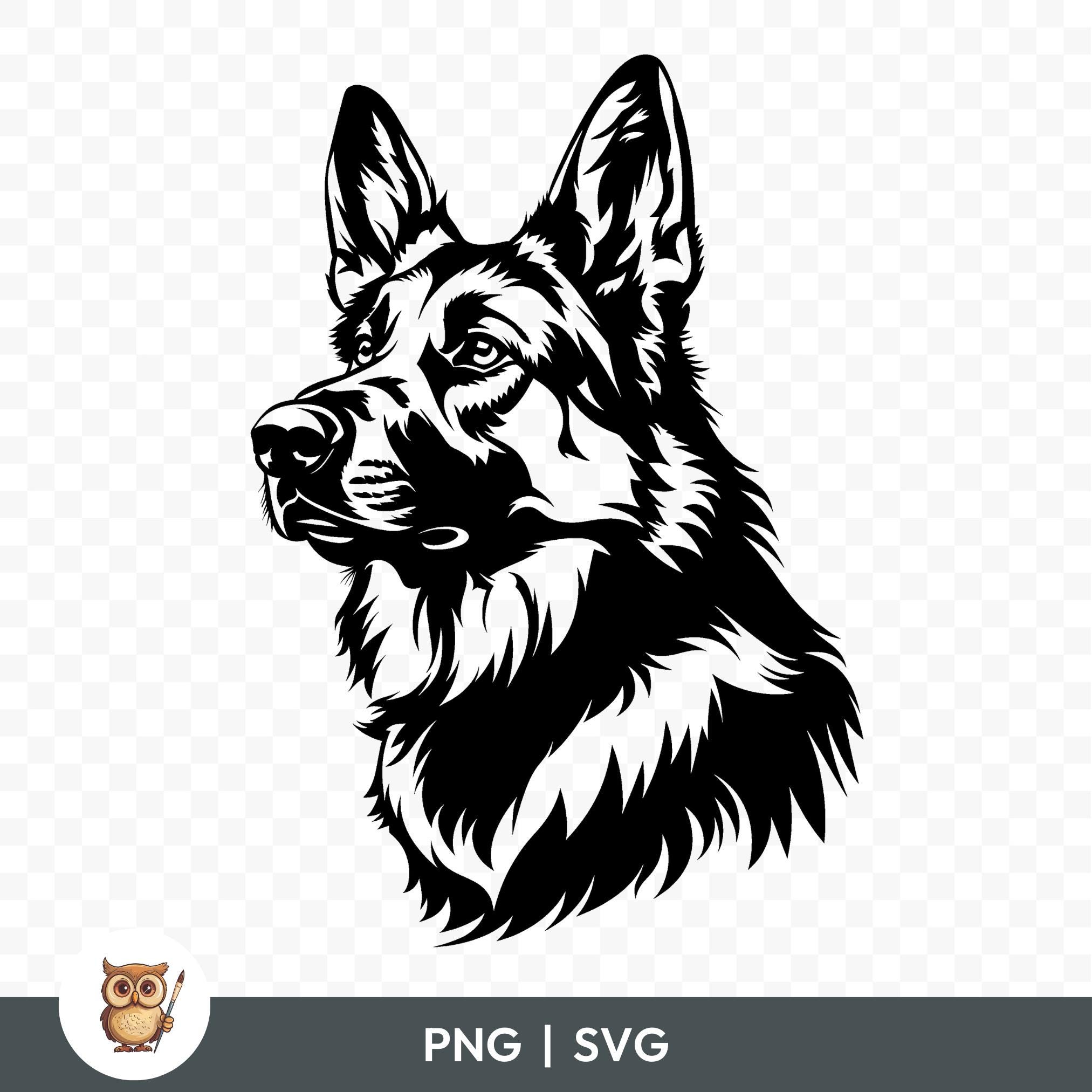 German Shepherd Head SVG Bundle, German Shepherd Clipart, 15 German ...