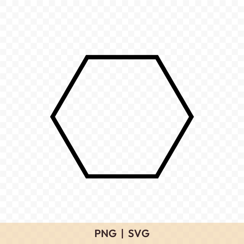 Hexagon Outline SVG: Hexagon Cut File, Hexagon PNG, Hexagon Silhouette ...