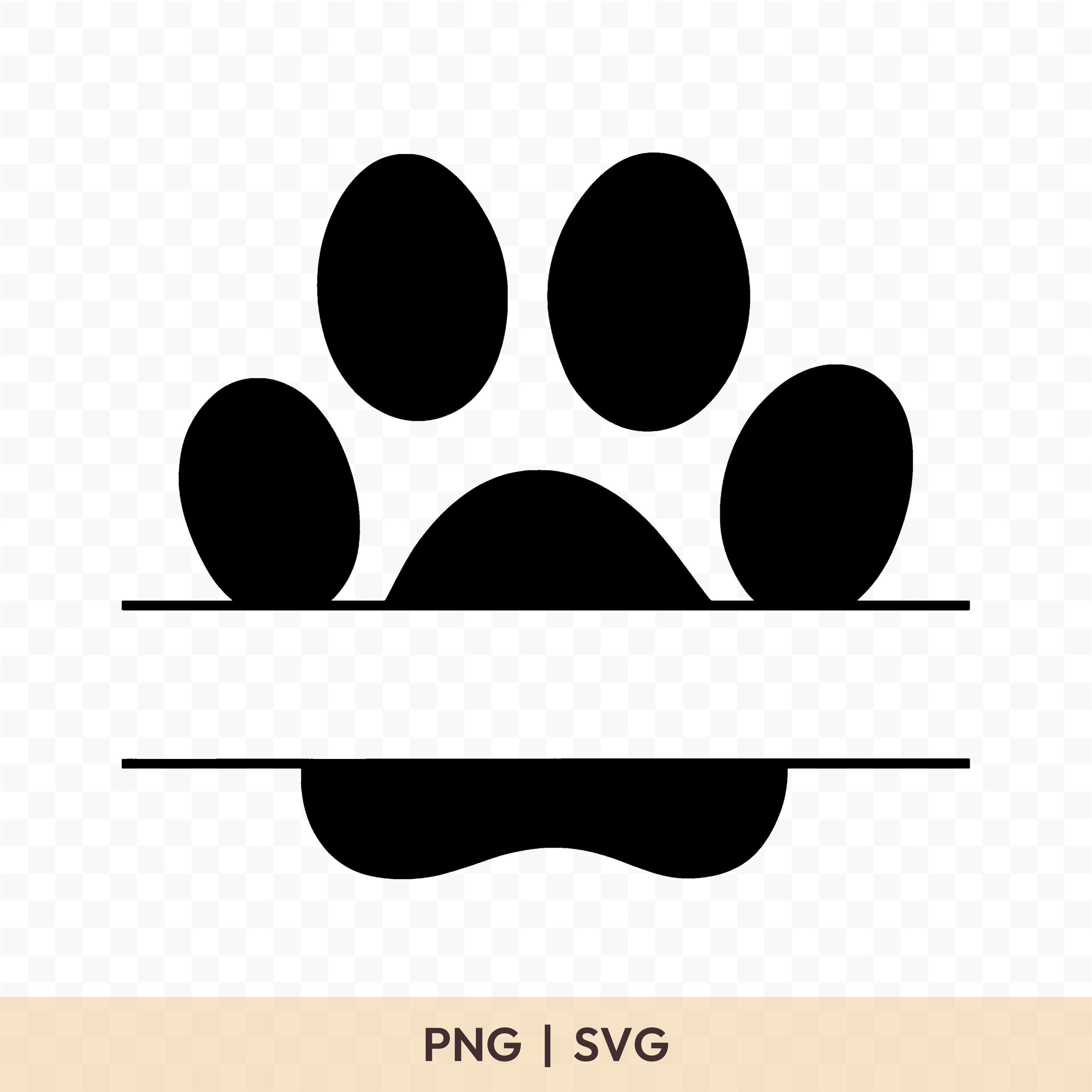 Dog Paw Split Monogram SVG: Dog Paw Cut File for Cricut, Dog Paw ...