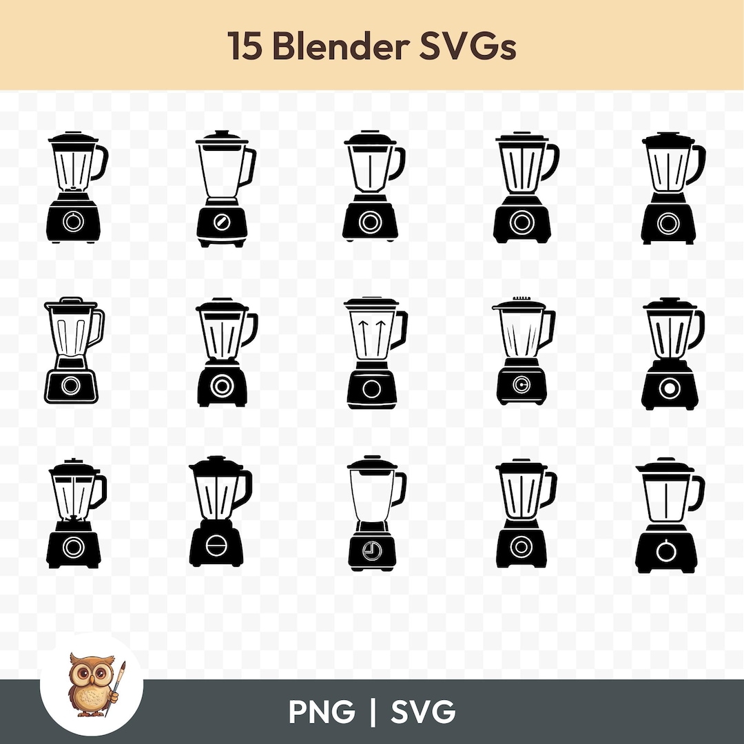 Blender SVG Bundle, Blender Silhouette Clipart, 15 Food Blender Cut ...