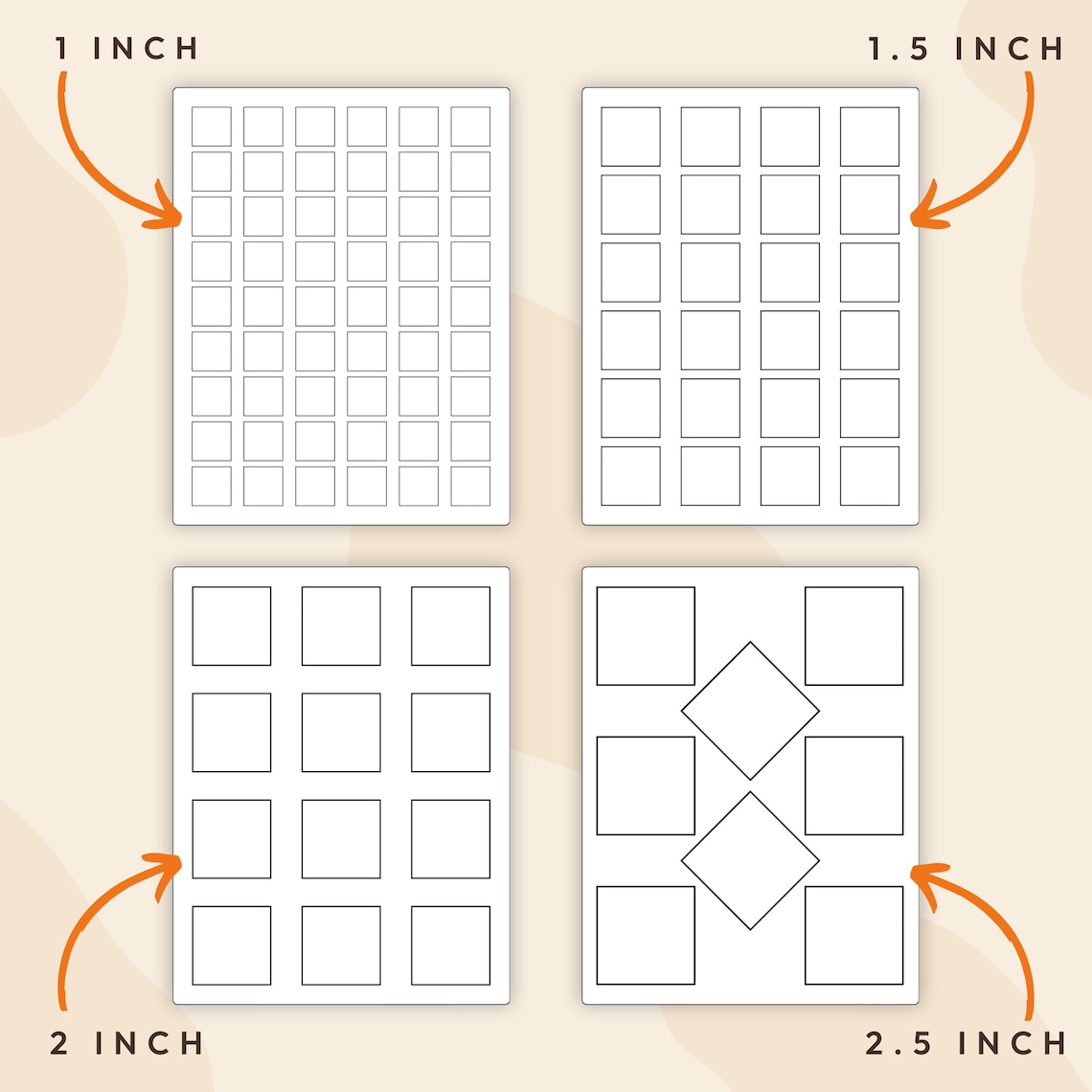 Squares Shape Template Printable PDF: Square Cutouts, Tracing Templates ...