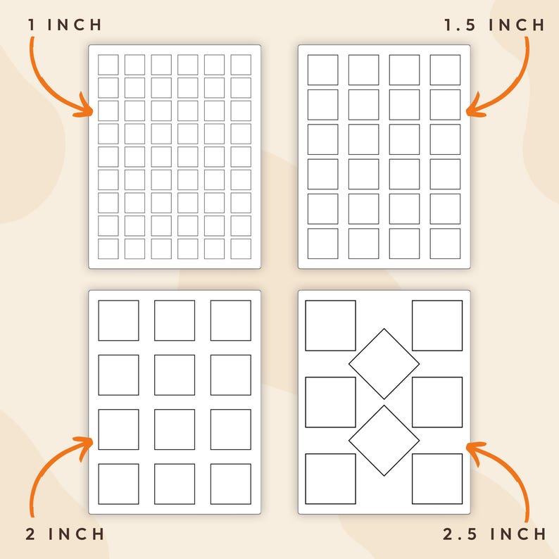 Squares Shape Template Printable PDF: Square Cutouts, Tracing Templates ...