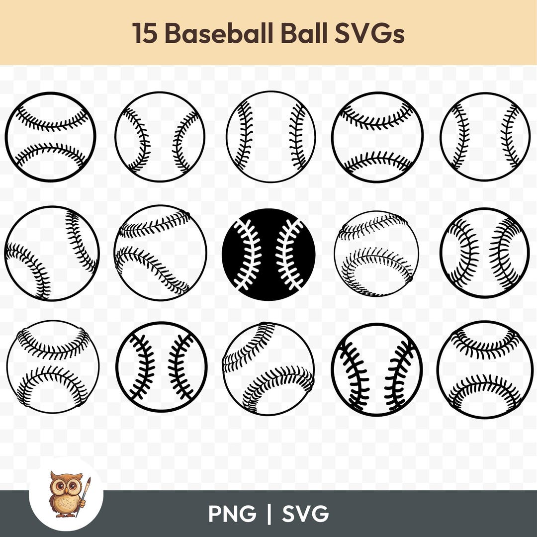 Baseball Ball SVG Bundle, Baseball Ball Clipart, 15 Baseball Ball Cut ...