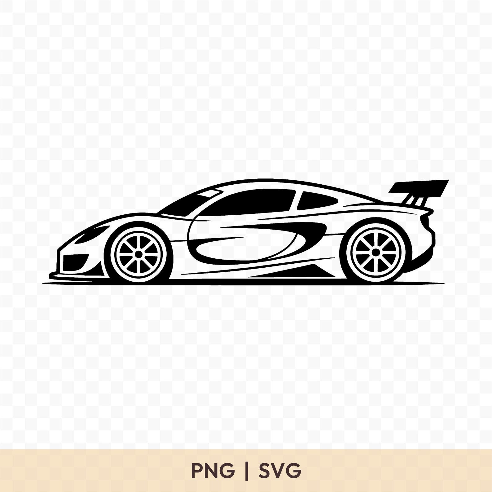 Racing Car SVG Cut File for Cricut, Car PNG, Digital Download ...