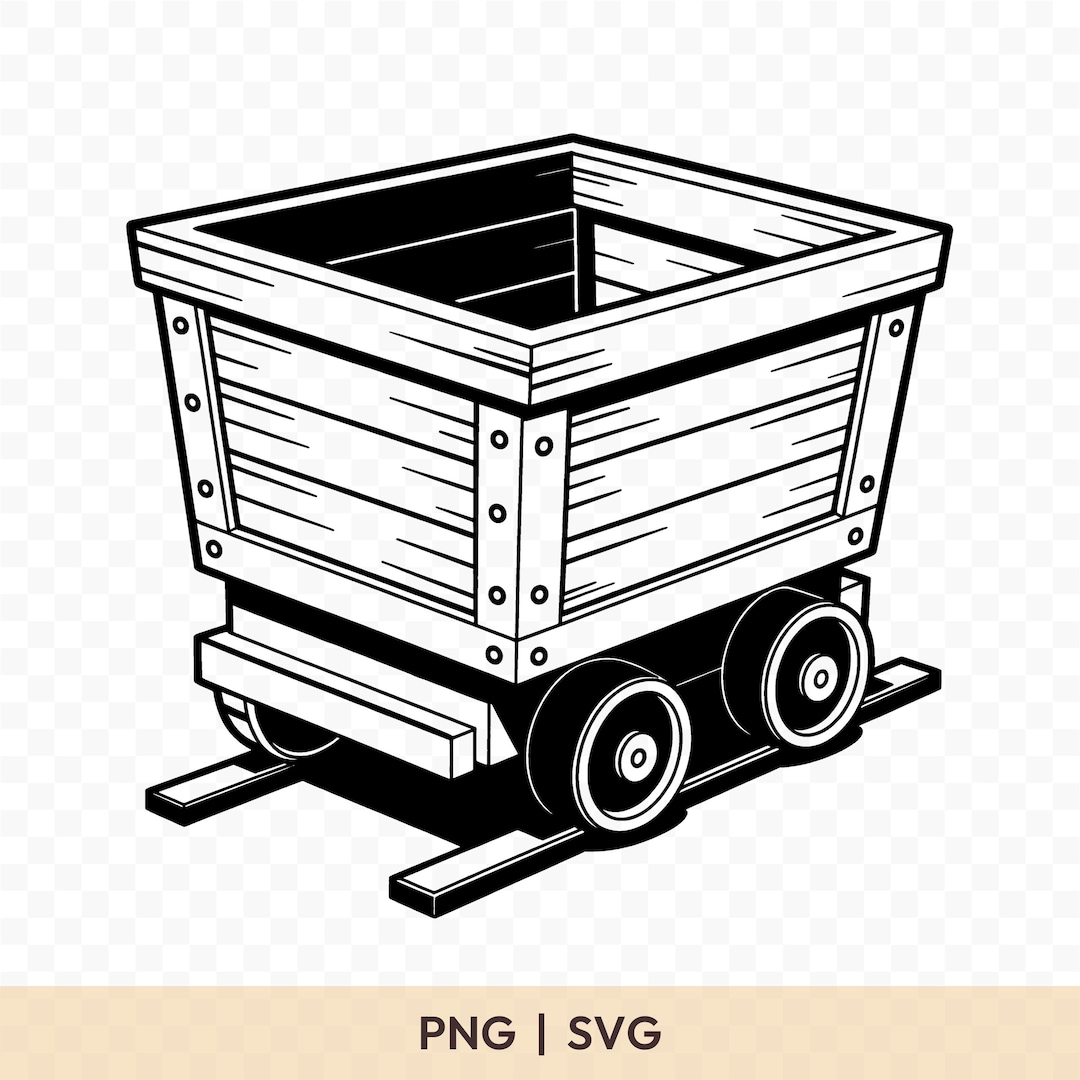 Minecart SVG: Mining Cut File for Cricut, Minecart PNG, Vector ...
