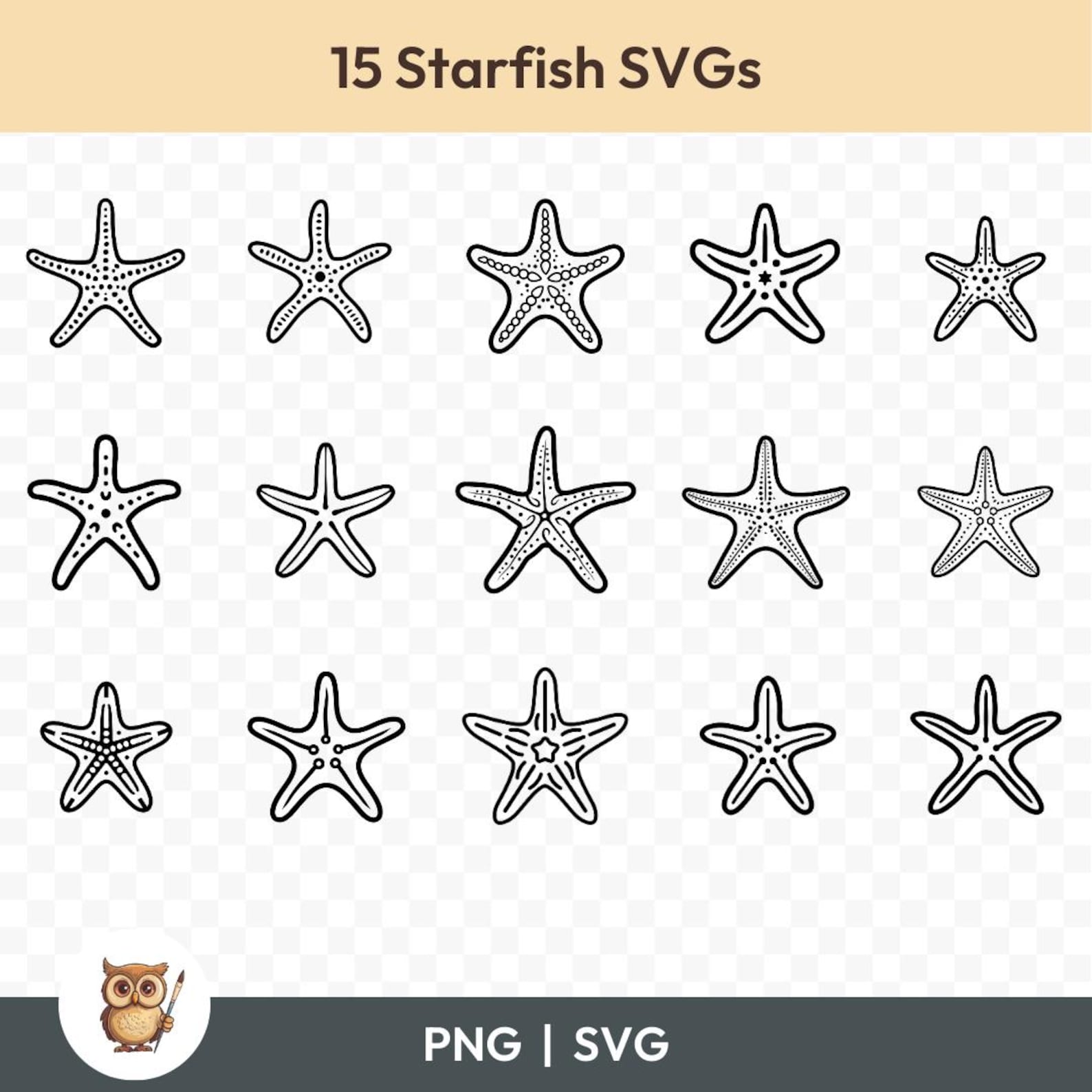Starfish SVG Bundle, Starfish Clipart, 15 Star Fish Cut Files for ...