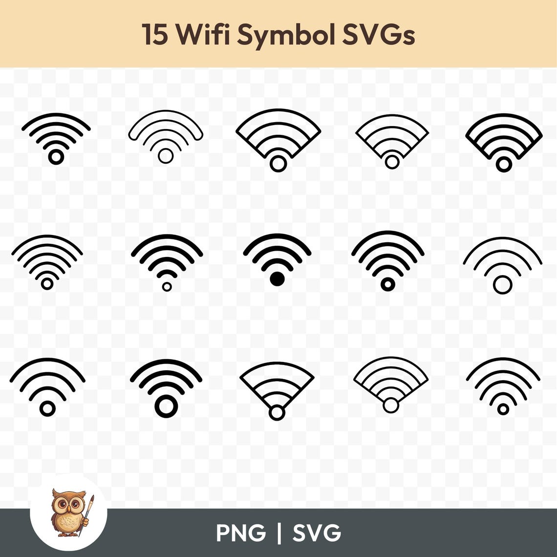 Wifi Symbol SVG Bundle, Wifi Symbol Clipart, 15 Wifi Cut Files for ...