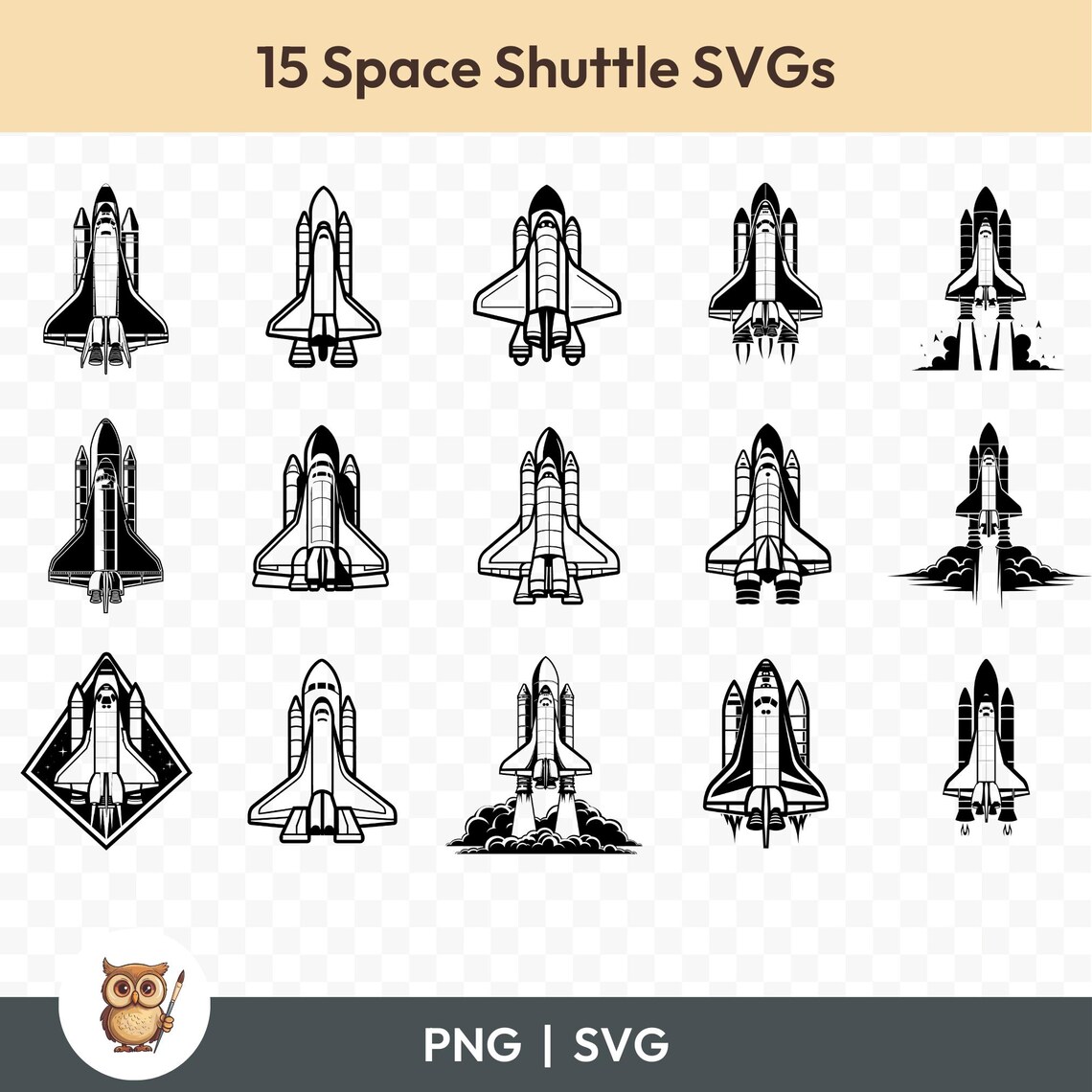 Space Shuttle SVG Bundle, Space Shuttle Clipart, 15 Space Shuttle Cut ...