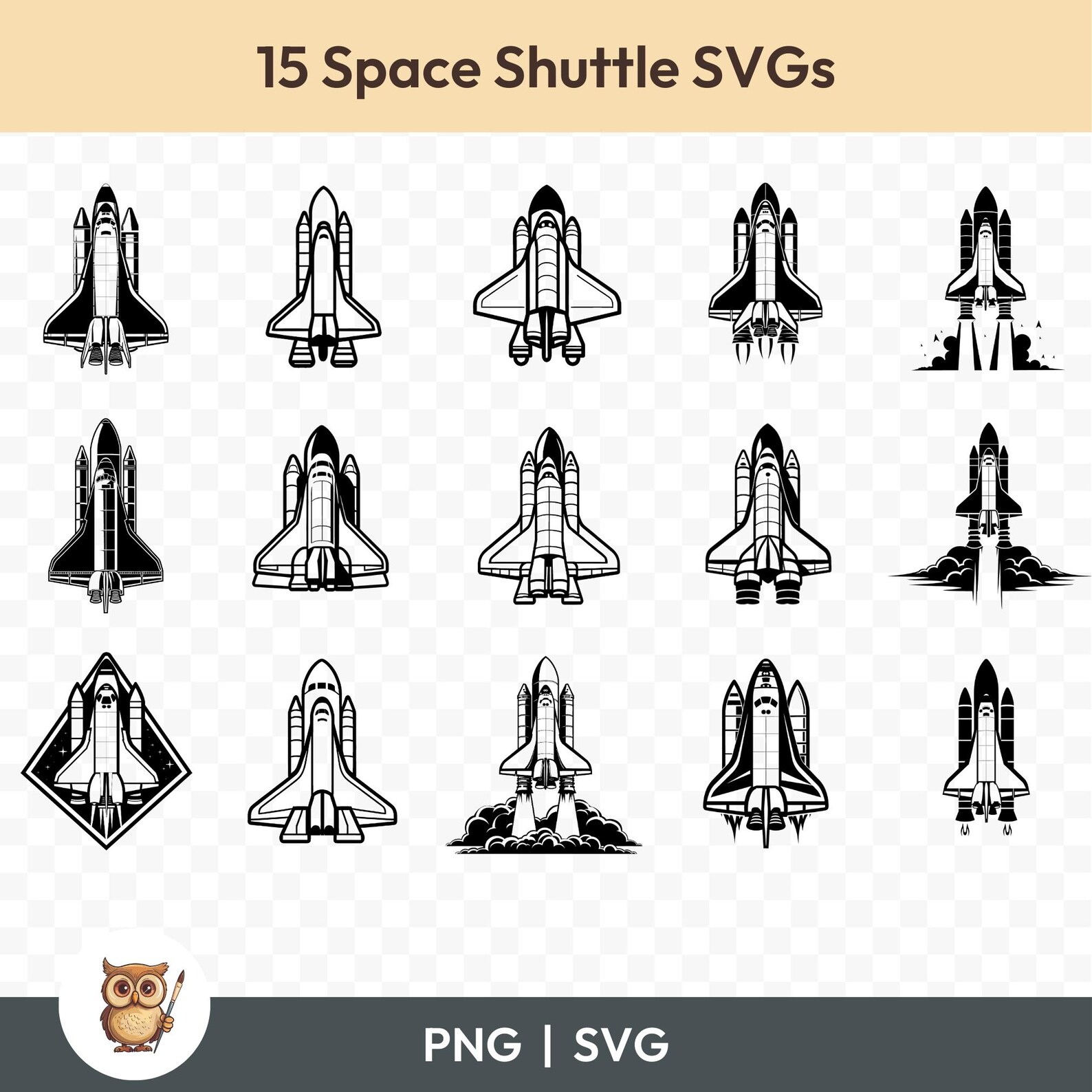 Space Shuttle SVG Bundle, Space Shuttle Clipart, 15 Space Shuttle Cut ...
