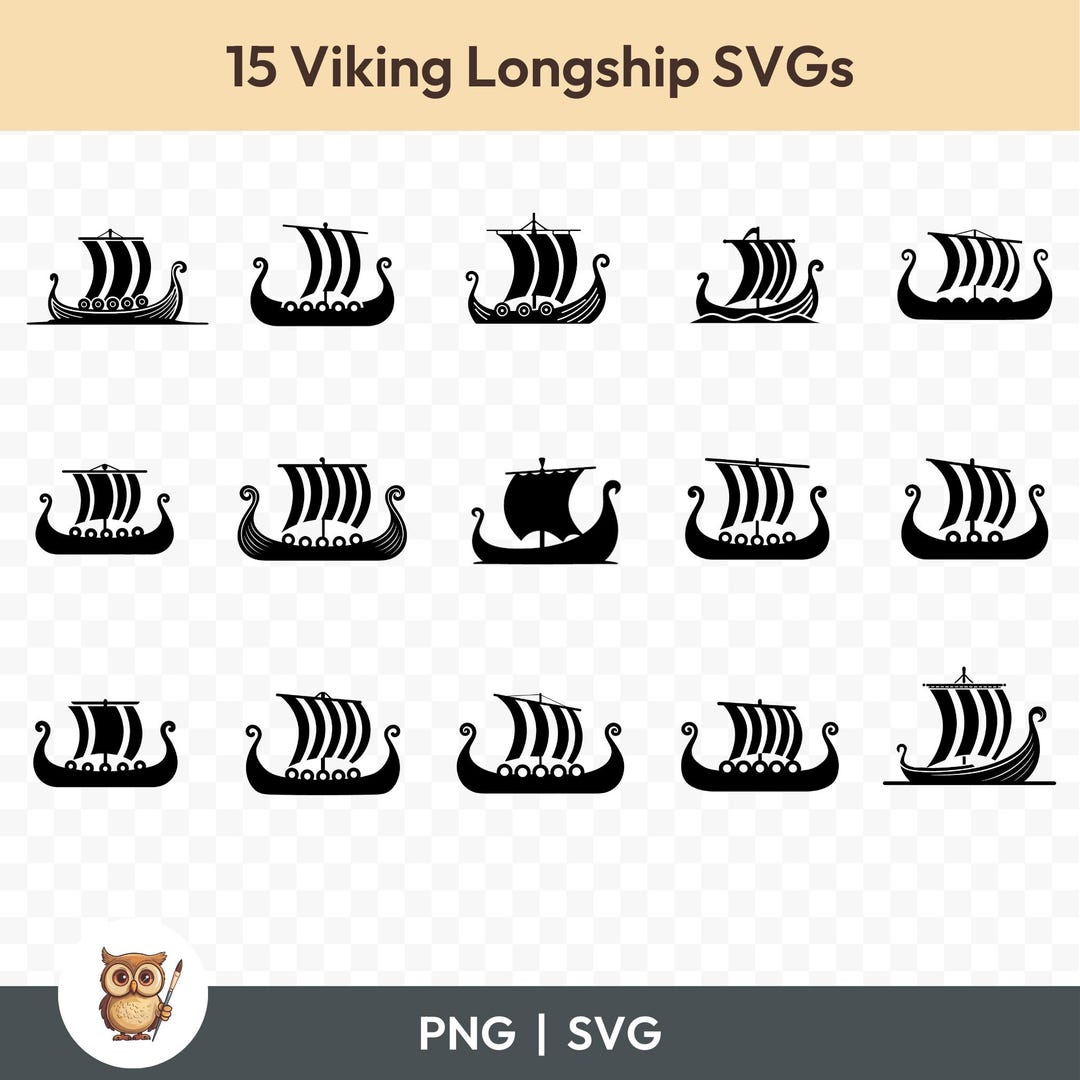 Viking Longship SVG Bundle, Viking Boat Clipart, 15 Viking Cut Files ...