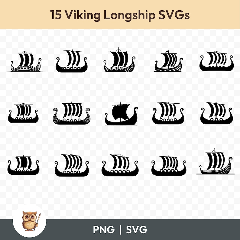 Viking Longship SVG Bundle, Viking Boat Clipart, 15 Viking Cut Files ...