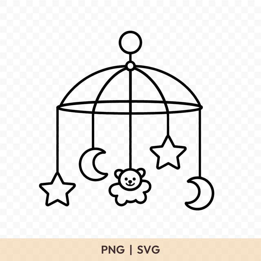 Baby Crib Mobile SVG: Baby Crib Cut File, Baby Crib PNG, Baby Crib ...
