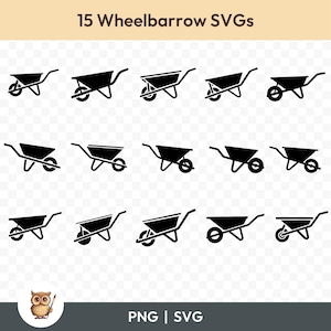 Wheelbarrow SVG Bundle, Wheelbarrow Clipart, 15 Wheelbarrow Cut Files ...