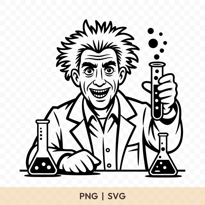 Mad Scientist Clipart - Etsy