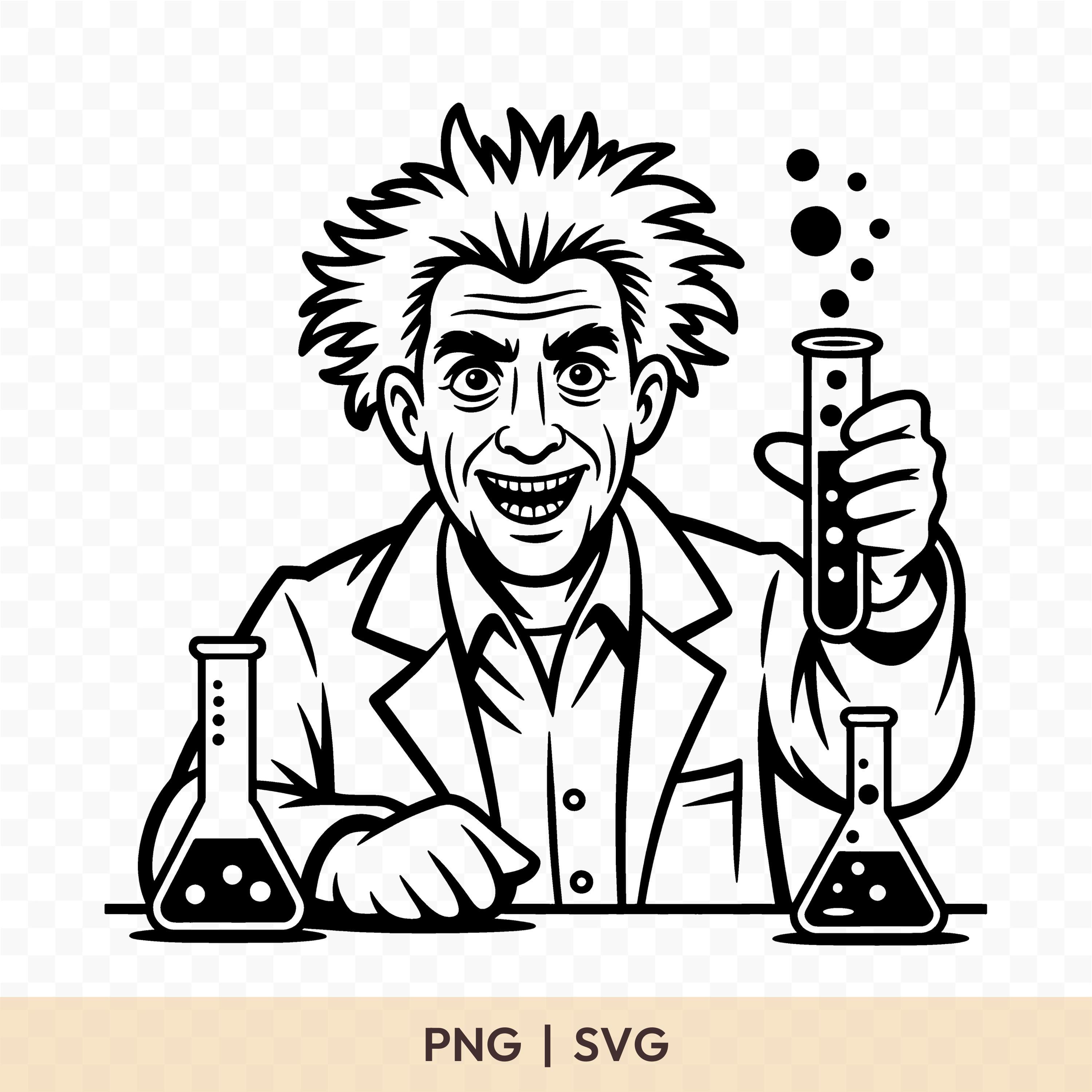 Mad Scientist Clipart Black And White