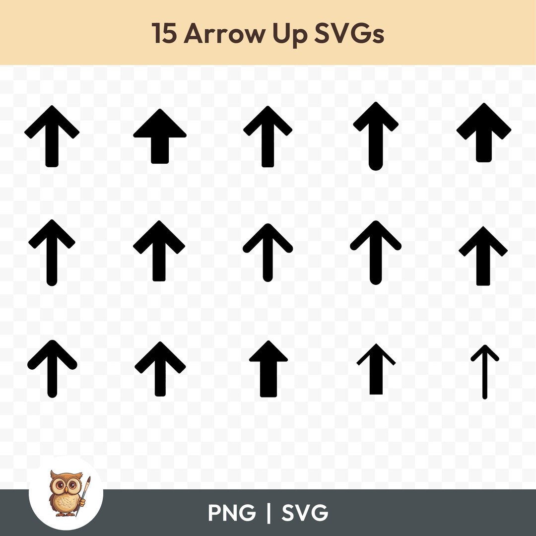 Up Arrow SVG Bundle, up Arrow Clipart, 15 Arrow Silhouette Cut Files ...