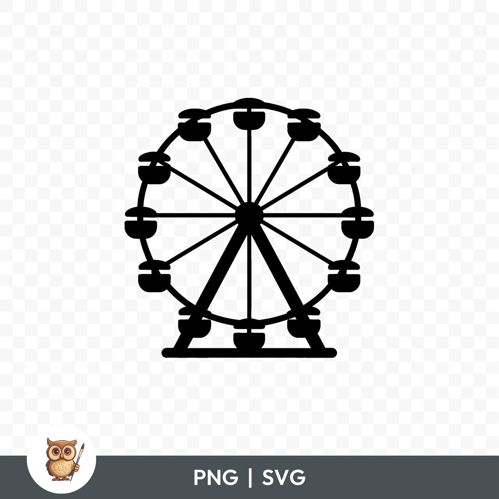 Ferris Wheel SVG Bundle, Ferris Wheel Clipart, 15 Ferris Wheel Cut ...