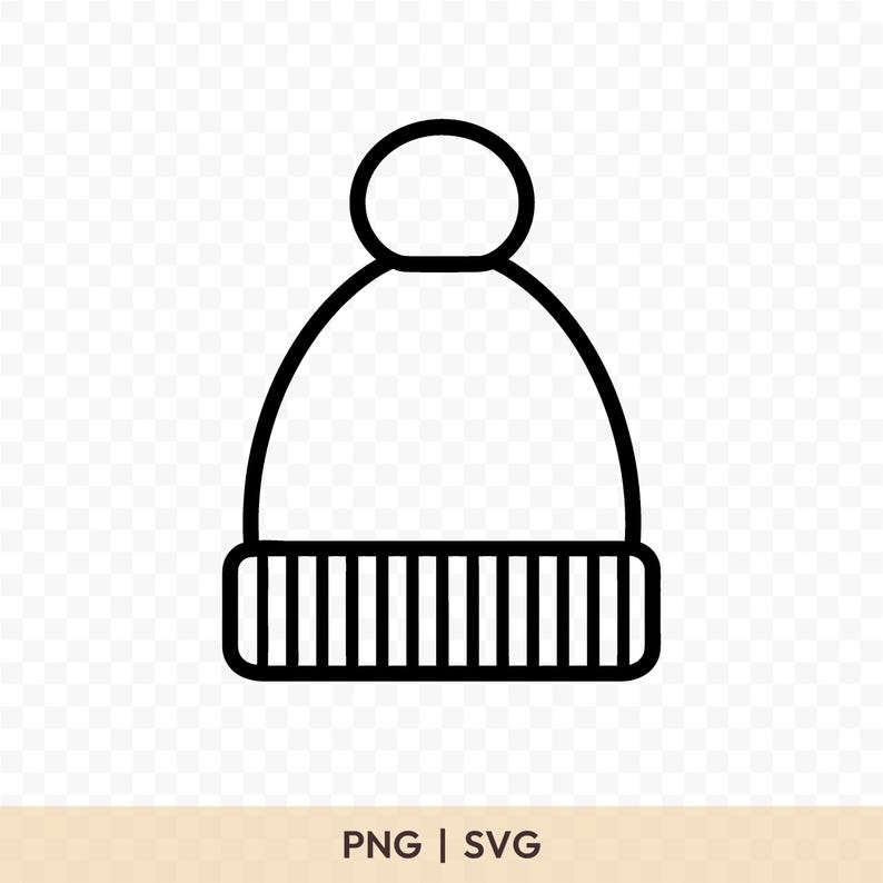 Beanie SVG: Beanie Cut File, Beanie PNG, Beanie Outline, Beanie Cricut ...