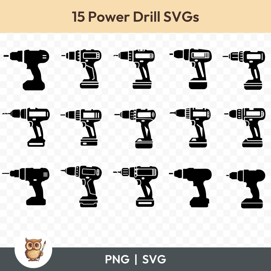 Power Drill SVG Bundle, Drill Clipart, 15 Power Drill Cut Files for ...