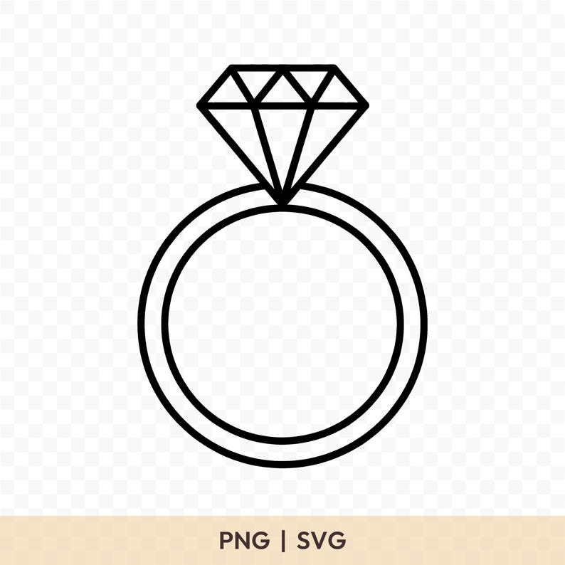 Engagement Ring SVG: Cut File for Cricut, Silhouette, PNG, Vector ...