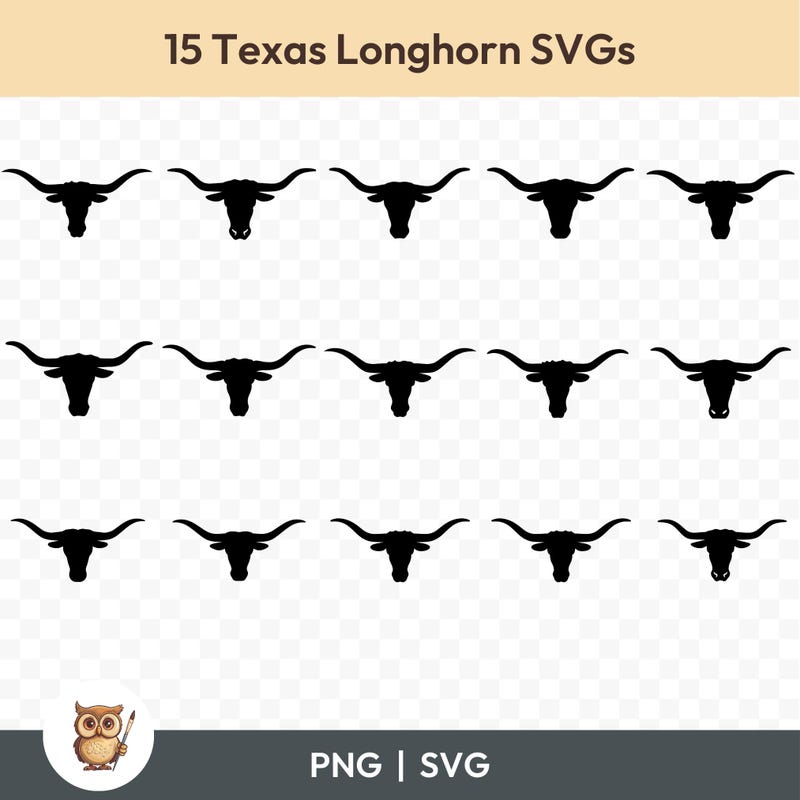 Texas Longhorn Clipart - Etsy