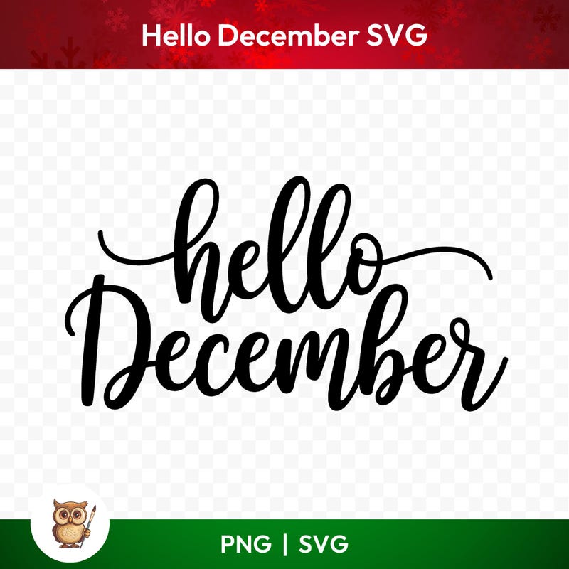 Hello December Clipart - Etsy
