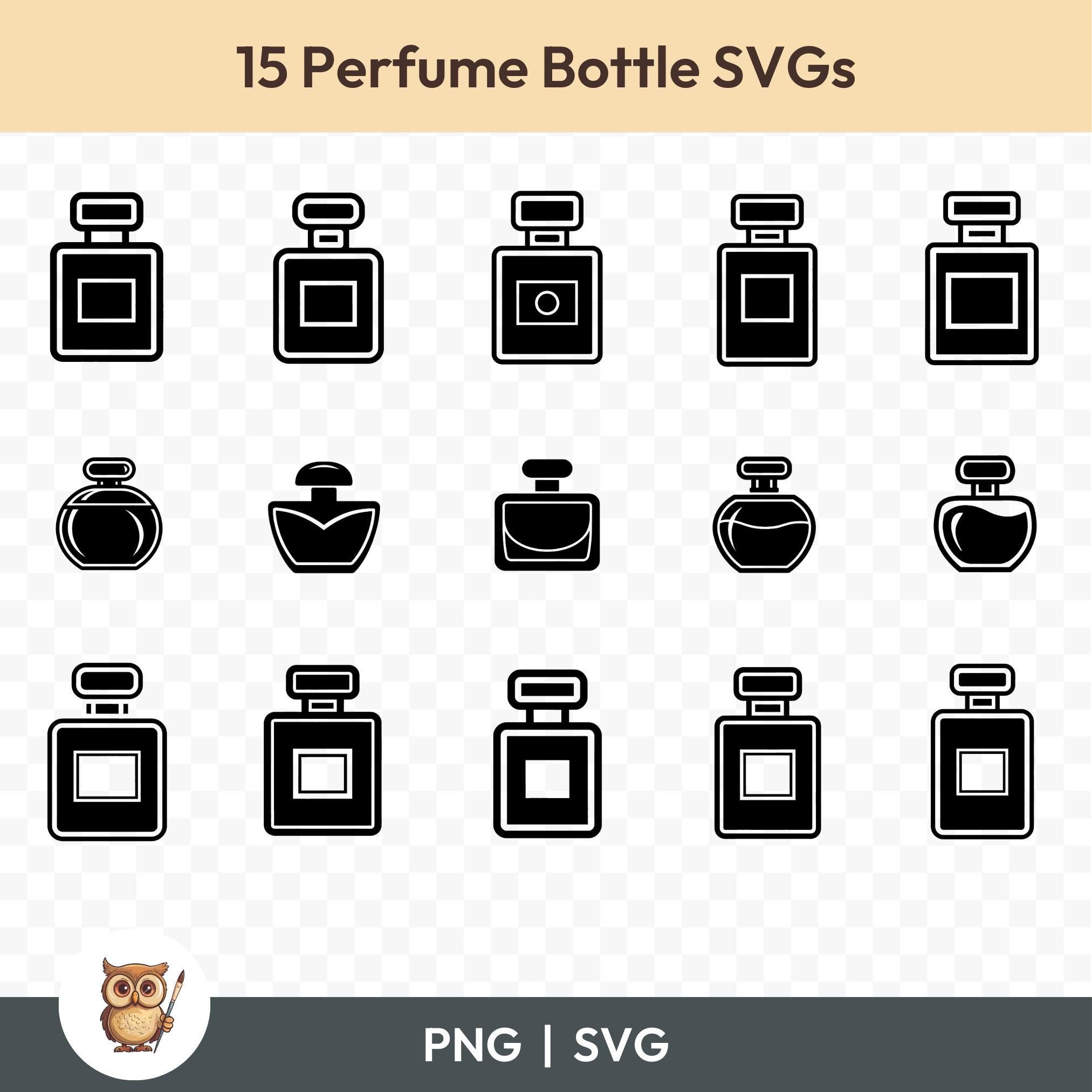 Perfume Bottle SVG Bundle, Perfume Clipart, 15 Perfume Silhouette Cut ...
