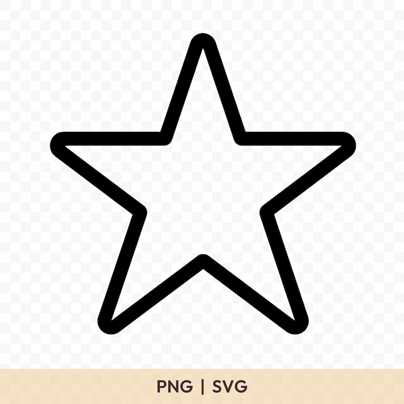 Star Outline SVG: Cut File for Cricut, Silhouette, Digital Download ...