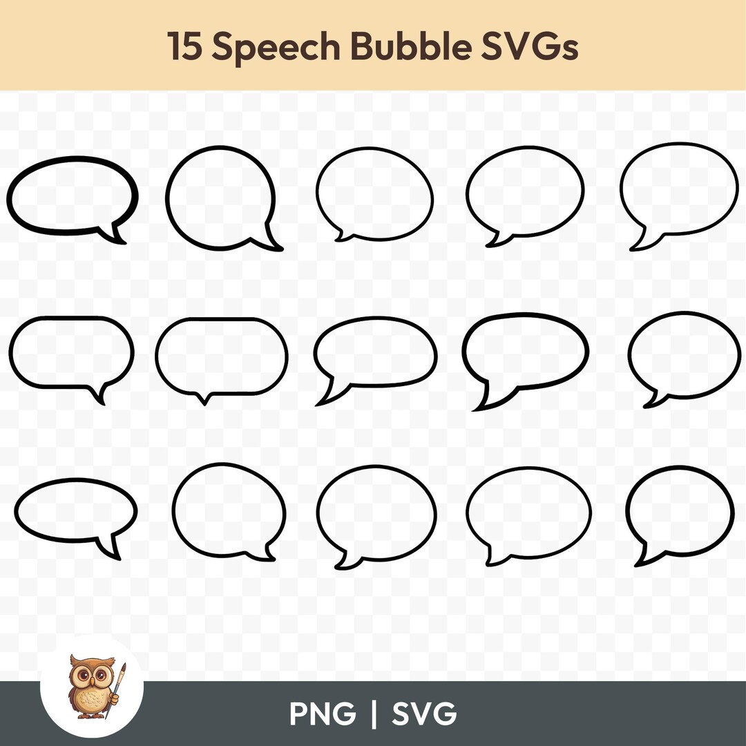 Speech Bubble SVG Bundle, Speech Bubble Clipart, 15 Speech Bubble Cut ...