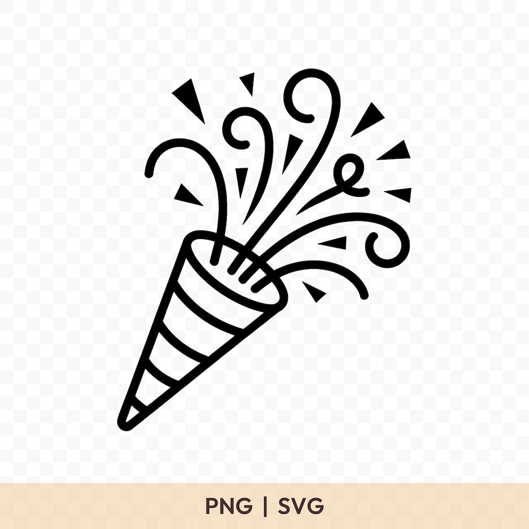 Party Popper SVG: Party Popper Cut File, Party Popper PNG, Party Popper ...