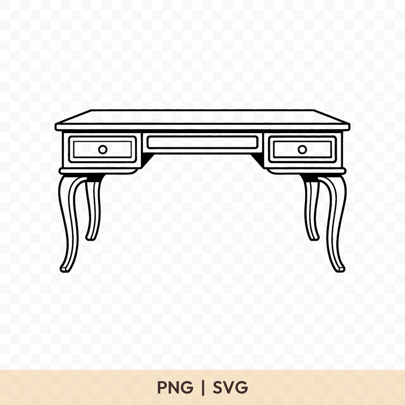 Desk SVG: Office Desk Cut File for Cricut, Desk Outline, Digital ...