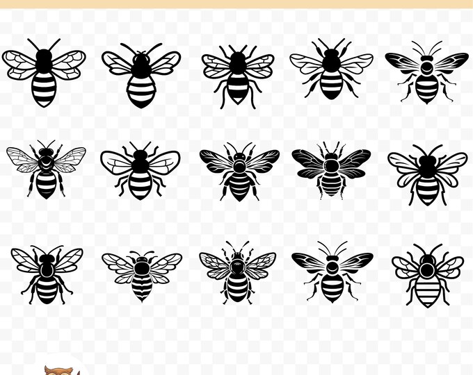 Bumble Bee SVG Cut File, Bees Dxf File for Laser Cutting, Digital ...