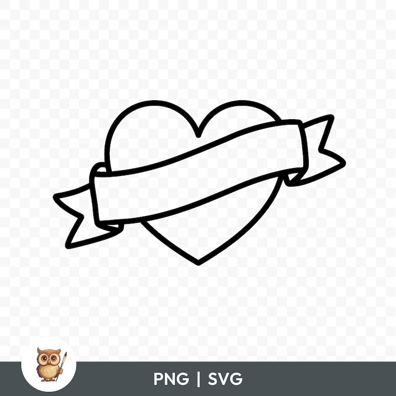 Heart With Banner SVG Bundle, Heart Banner Clipart, 15 Heart Cut Files ...