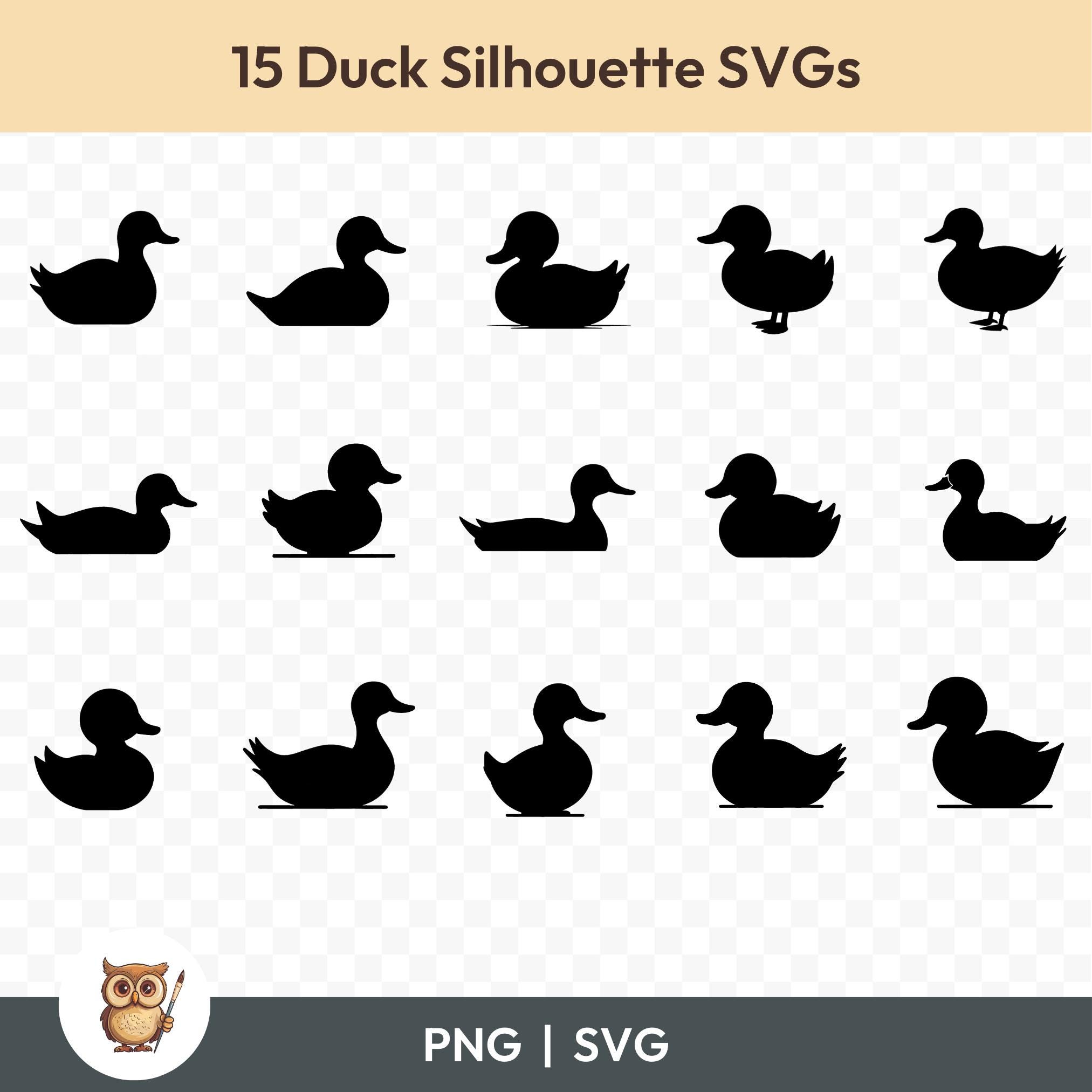 Duck Silhouette SVG Bundle, Duck Silhouette Clipart, 15 Duck Cut Files ...