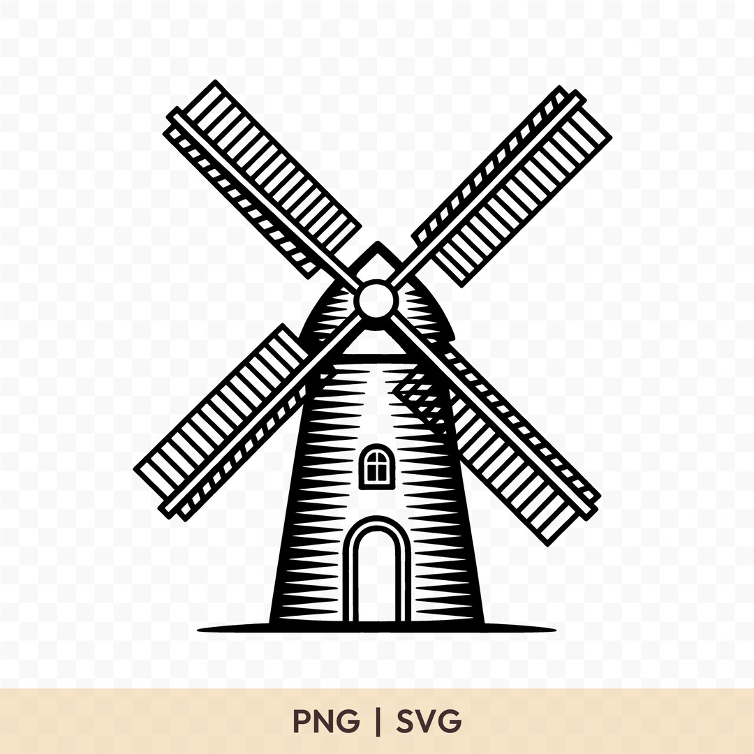 Windmill SVG: Windmillcut File for Cricut, Windmill Outline, Digital ...
