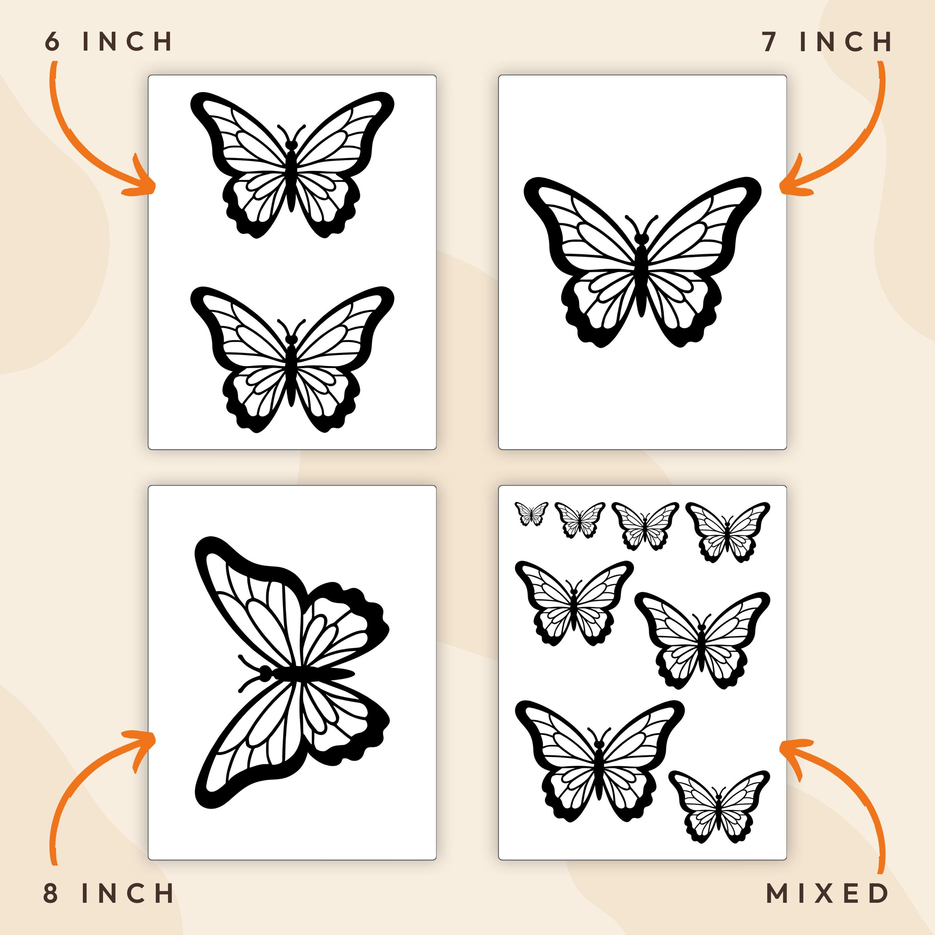 Butterfly Shape Template Printable PDF: Butterfly Cutouts, Tracing ...