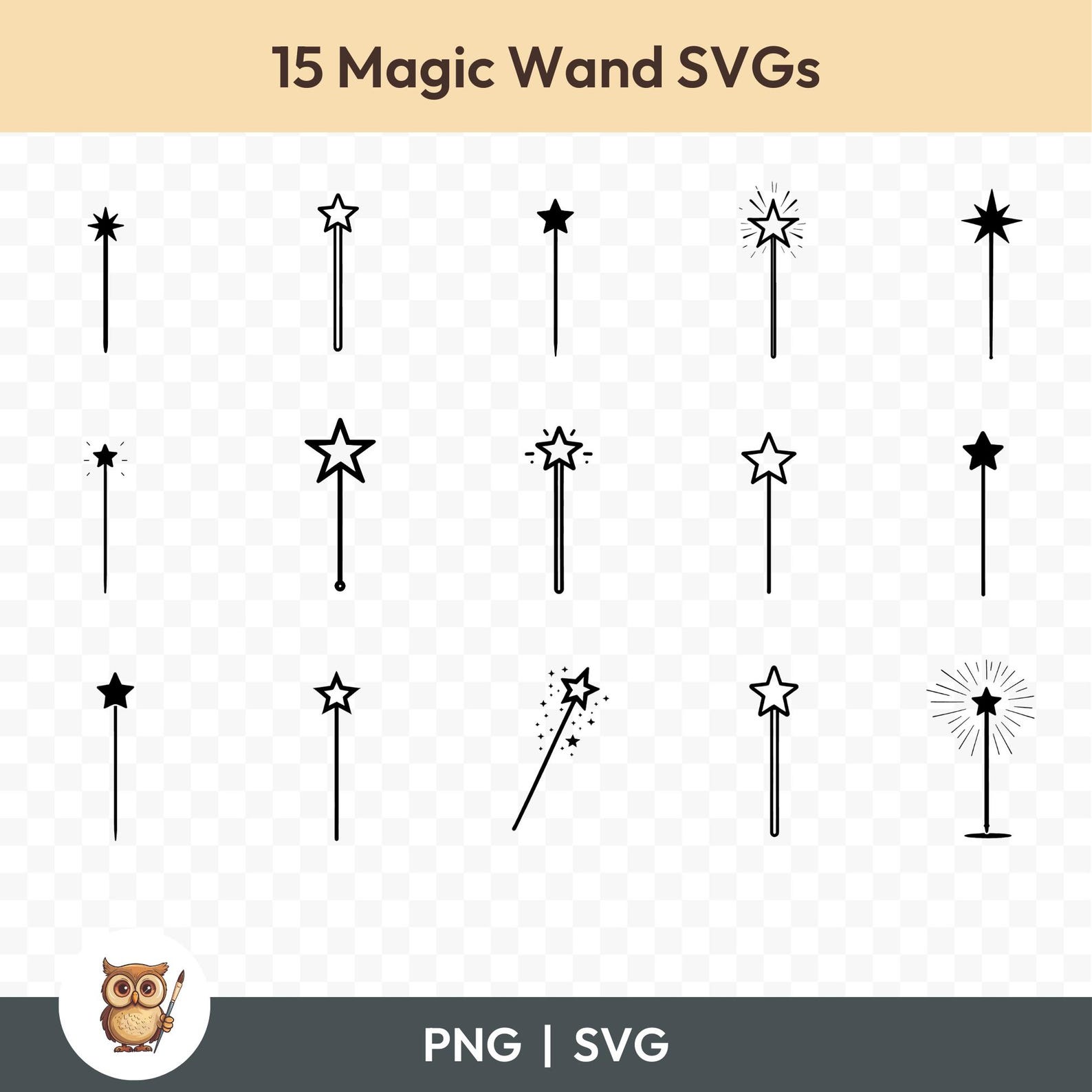 Magic Wand SVG Bundle, Magic Wand Clipart, 15 Magic Wand Cut Files for ...